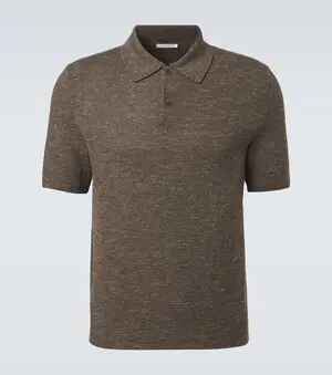 THE ROW Ravi Silk, Cashmere, And Linen Polo Shirt