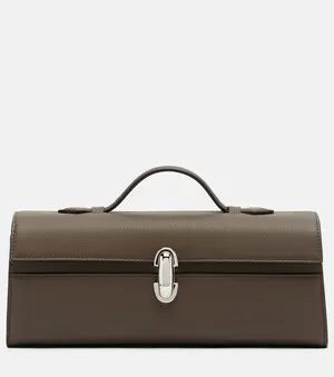 Savette Symmetry Slim Top-handle Bag In Leather - Brown
