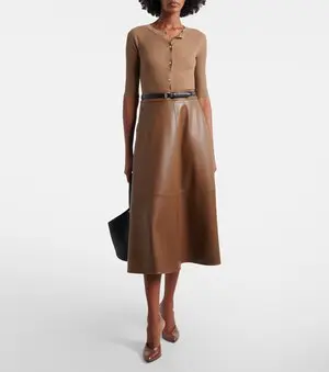Max Mara Cropped Virgin Wool Cardigan - Brown