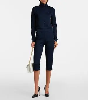 Gucci Zip-up Jersey Sweatshirt With Web Stripe Detail