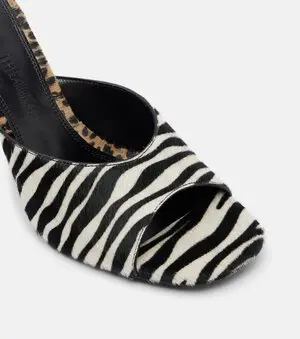 Attico Betta Zebra-print Calf Hair Mules - Multicoloured