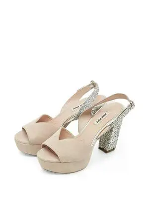 Miu Miu Glitter-effect Platform Sandals