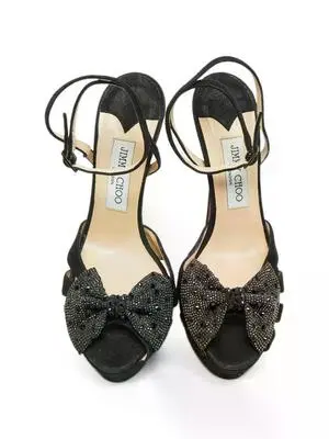 JIMMY CHOO Embellished Bow Platform Sandals