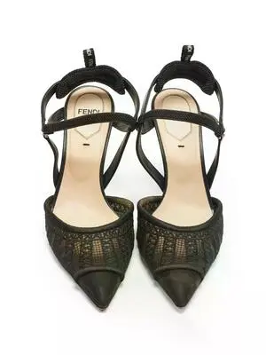 Fendi Colibri Heeled Pumps With Net Panels