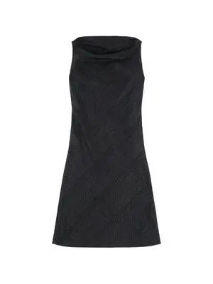 MAISON MARGIELA Sleeveless Jacquard Midi Dress With Cowl Neck - Black