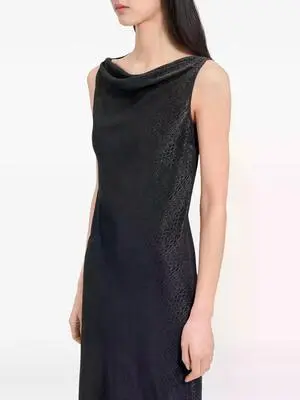 MAISON MARGIELA Sleeveless Jacquard Midi Dress With Cowl Neck - Black