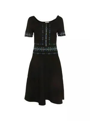Sandro Embroidered Mini Dress - Black