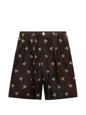 Marni Silk Twill Floral Print Pajama Shorts