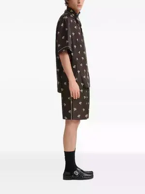 Marni Silk Twill Floral Print Pajama Shorts