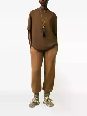 AMI Paris Cotton T-shirt With Embossed De Coeur - Brown