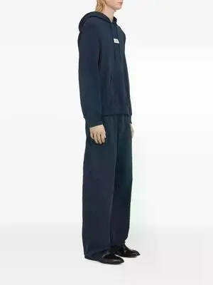 MAISON MARGIELA Unbrushed Cotton Hoodie - Blue