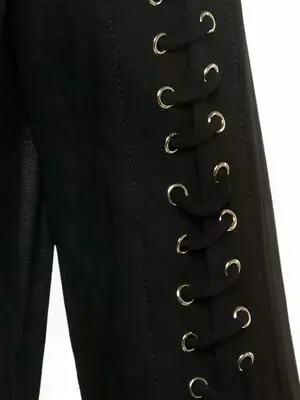 Elisabetta Franchi Lace-up Sheer Long-sleeved Bodysuit
