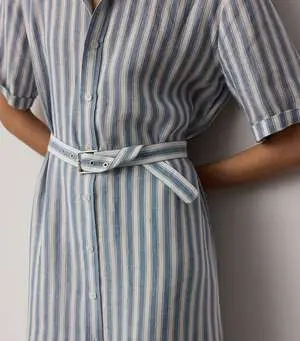 Ralph Lauren Carol Striped Linen Shirt Dress