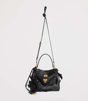 Balenciaga Mini Leather Floral Rodeo Top-handle Bag