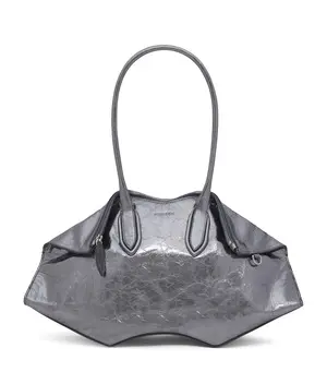 Alexander McQueen Metallic Leather Top-handle Bag - Silver