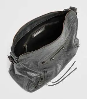 Balenciaga Lambskin Le City Moto Shoulder Bag