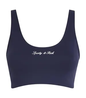 SPORTY & RICH Signature Sports Bra - Navy