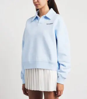 SPORTY & RICH Serif Polo Sweatshirt