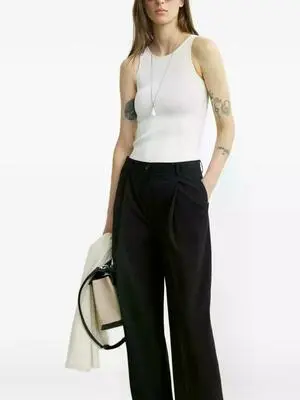 TOTEME Compact Knit Round Neck Sleeveless Tank Top - Neutrals