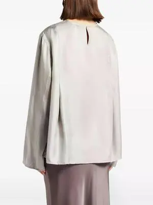 Loulou De Saison Adalyn Silk Blouse - Grey