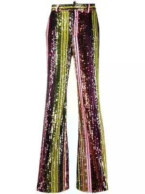 Dsquared2 Striped Sequin Flared Trousers - Orange