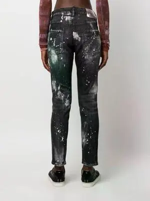 Dsquared2 Cropped Jeans With Paint Splatter Detail