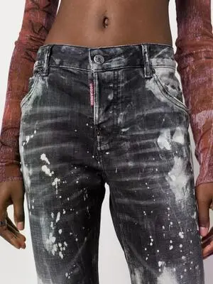 Dsquared2 Cropped Jeans With Paint Splatter Detail