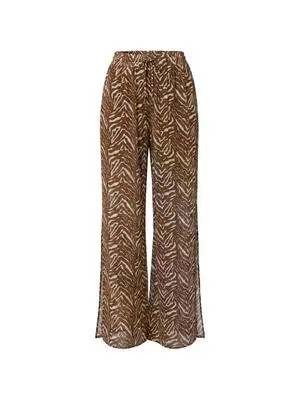 NICHOLAS Lise Abstract Animal Print Pull-on Trousers - Brown