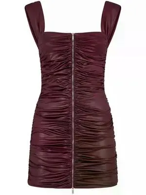 Dsquared2 Ruched Zip-up Minidress - Red
