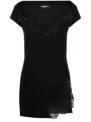 Dsquared2 Floral Lace Detail Mini Dress