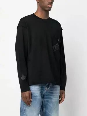 Dsquared2 Ribbed Crew Neck Jumper With Chest Pocket