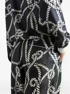 Dolce & Gabbana Marina Print Silk Twill Vanity Trousers