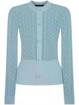 Dsquared2 Pointelle Knit Cotton Cardigan - Blue