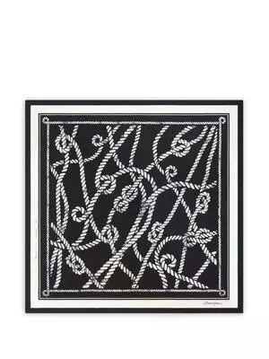 Dolce & Gabbana 70x70 Marina-print Silk Twill Scarf - Blue