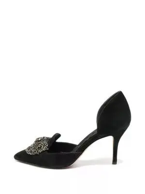 Tory Burch Clara Crystal-embellished Suede Pumps - Black