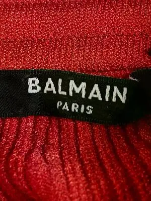 Balmain Ribbed Pencil Skirt With Embossed Buttons