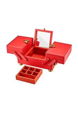 Wolf X Marla Aaron Baby Everything Jewelry Box In Vegan Leather - Red