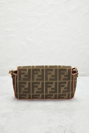 Fendi Zucca Monogram Canvas Baguette Shoulder Bag