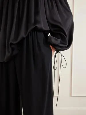 Chloé Wide-leg Ruffled Silk Crepe De Chine Trousers
