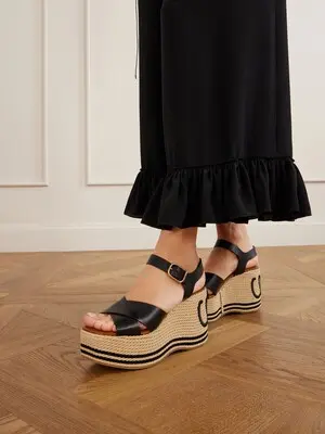 Chloé Wide-leg Ruffled Silk Crepe De Chine Trousers