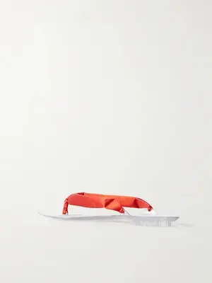 Alaïa Jelly Satin-trimmed Flip Flop Sandals - Red