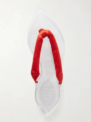 Alaïa Jelly Satin-trimmed Flip Flop Sandals - Red
