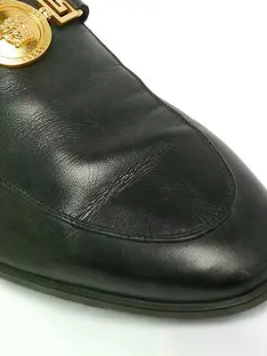 Versace Medusa Buckle Leather Loafers