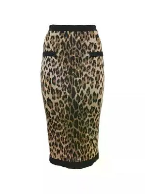 Balmain Leopard-jacquard Midi Pencil Skirt