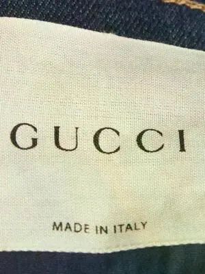 Gucci Embroidered Floral Patch Slim Fit Jeans
