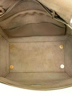 Celine 2015 Mini Belt Bag Satchel In Grained Calfskin - Neutrals