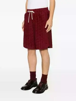 Drole De Monsieur Logo Jacquard Terrycloth Track Shorts