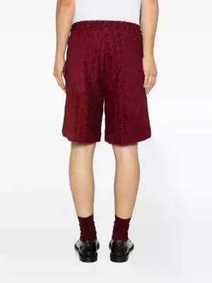 Drole De Monsieur Logo Jacquard Terrycloth Track Shorts