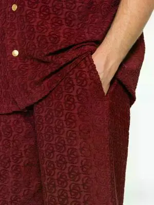 Drole De Monsieur Logo Jacquard Terrycloth Track Shorts
