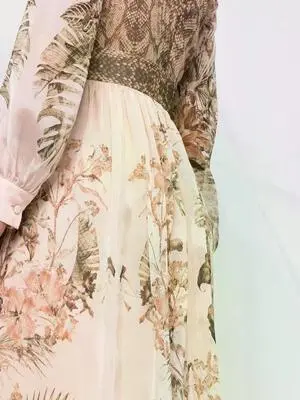 Alberta Ferretti Floral Snakeskin-print Maxi Dress